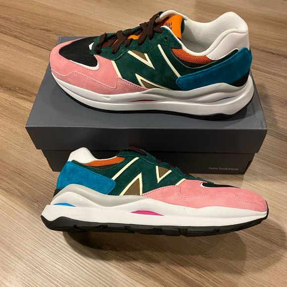 New Balance | Shoes | New Balance M574 V Black Pink Lemonade Green Mens ...